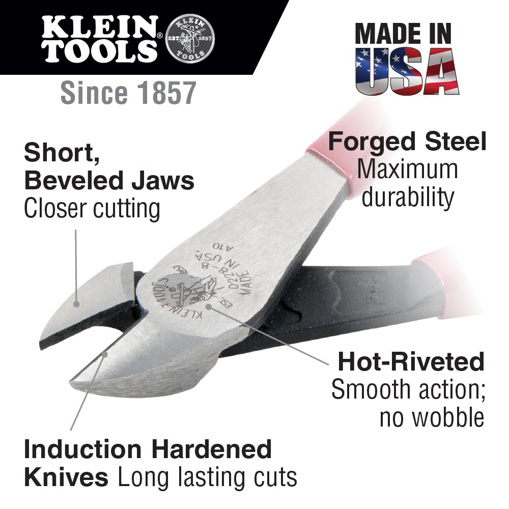 Klein Tools 80020 Tool Set with Lineman's Pliers, Diagonal Cutters, and Long Nose Pliers, with Induction Hardened Knives, 3-Piece