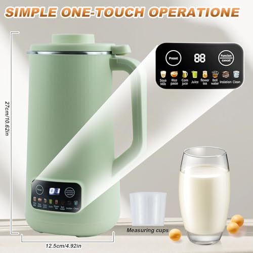Nut Milk Maker Machine, 20oz Automatic Almond Milk Maker Machine, Soybean Milk Machine for Homemade Almond, Oat, Soy, Etc Grain, Soy Milk Maker Machine with Timer/Keep Warm/Self-Cleaning