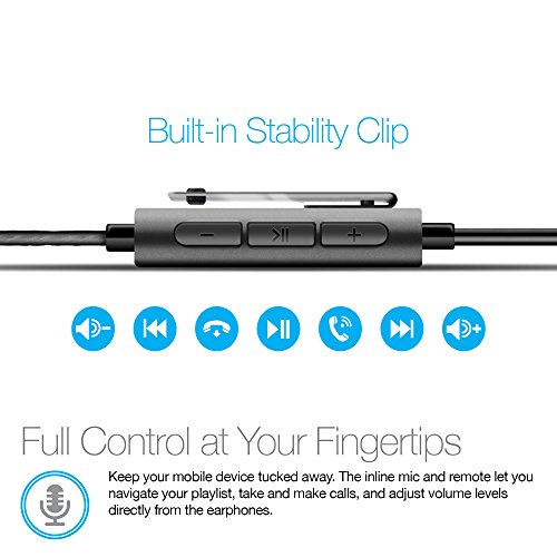 Naztech X1 ANC Active Noise Cancel Earphones In-Ear Comfort & Mic + Travel Case & Airline Adapter Compatible For iPhone, Samsung +More - Black [14509]