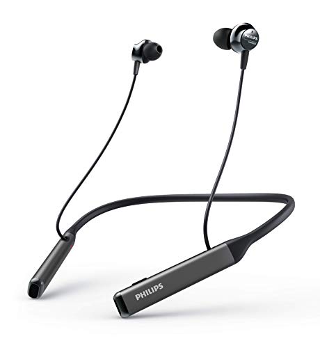 Philips Audio Wireless Neckband Headphones PN505 with Active Noise Canceling, Voice Assistance, Up to 14hours Play time, Hi-Res Audio (TAPN505BK), Black (Renewed)
