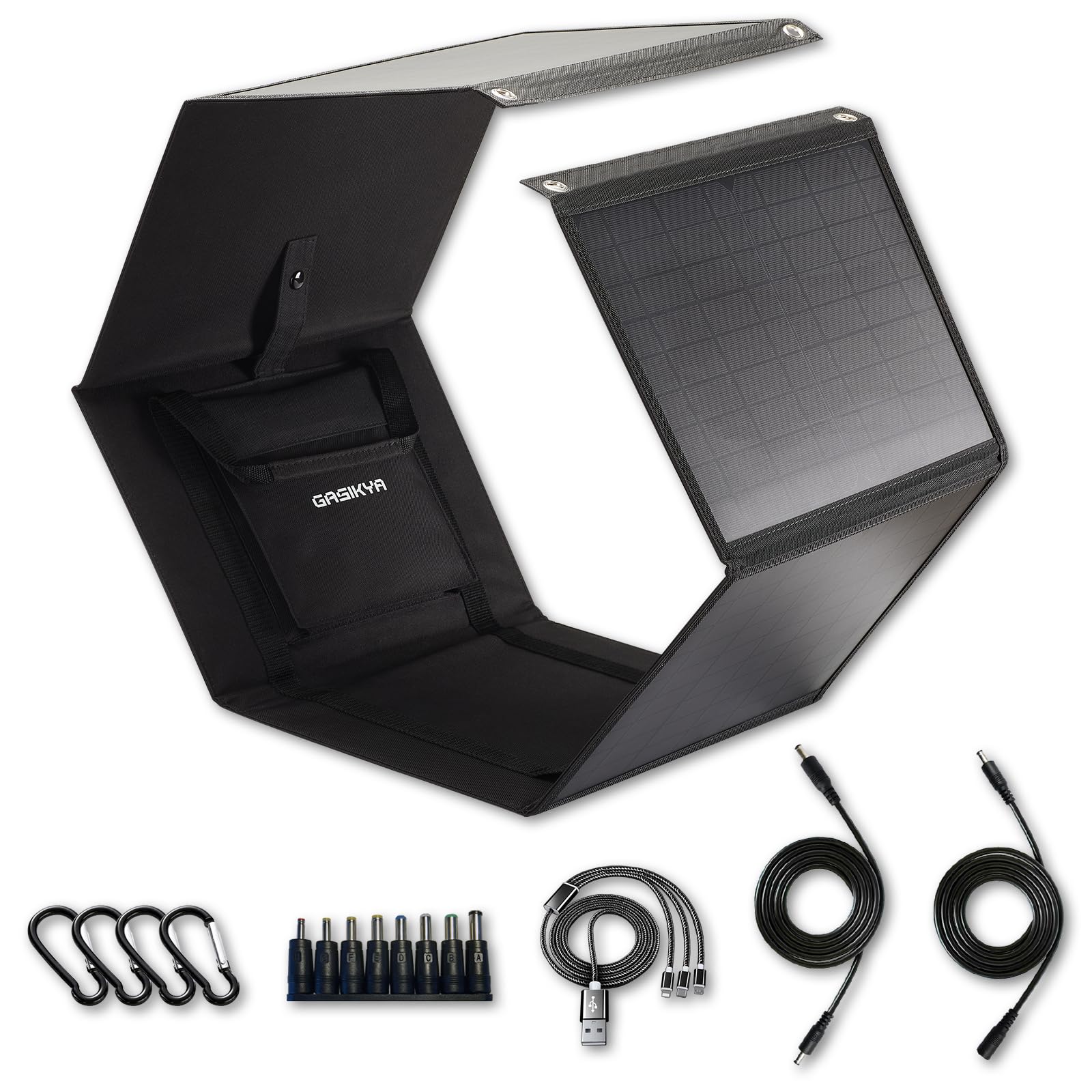 Portable Solar Panel β60W Foldable Solar Panel for Camping with 5V USB and 18V DC Output - Perfect for Camping Charging Phones Tablets & Outdoor DevicesβCompatible with Solar Generators Power Stations