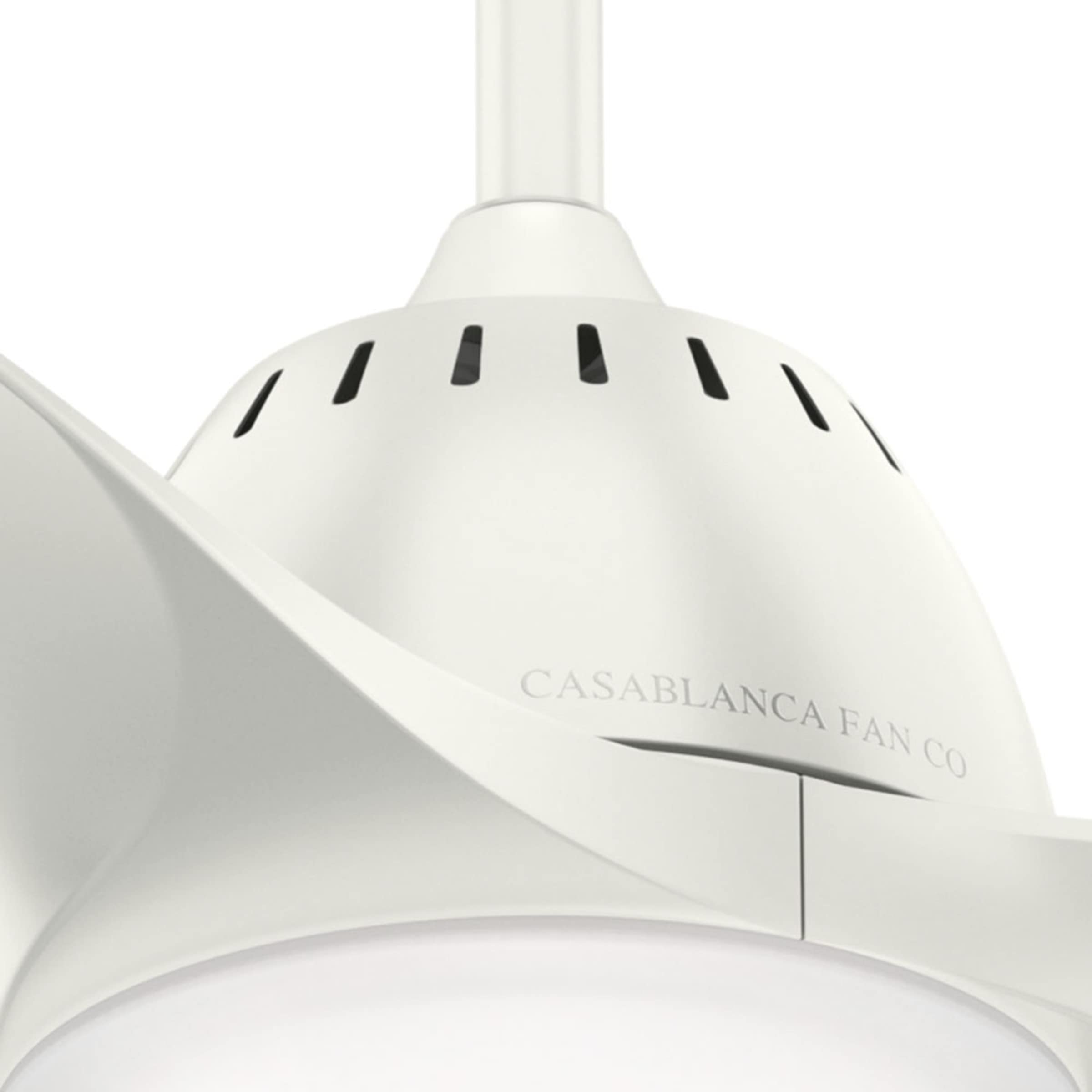 Casablanca Fan 59284 Wisp 52-Inch Ceiling Fan with LED Light and Handheld Remote, Whisper-Quiet Motor, 4-Speed Control, Fresh White Finish