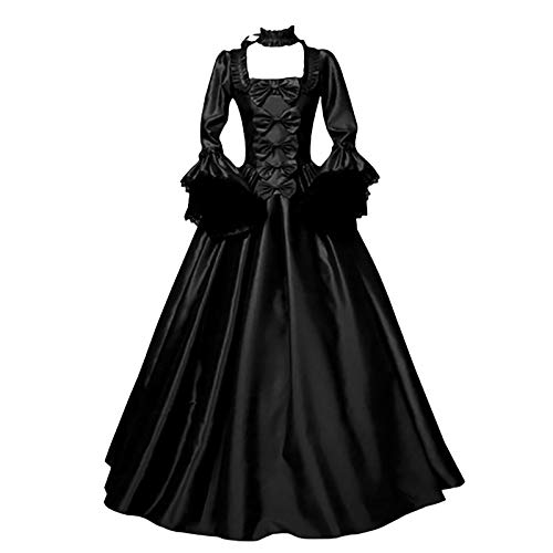 JDHUFEI Renaissance Dress Women Vintage Cosplay Halloween Costume Corset Medieval Victorian Ball Gown Plus Size Gothic Dress