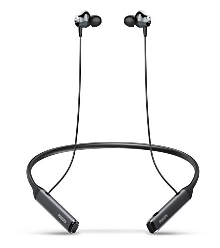 Philips Audio Wireless Neckband Headphones PN505 with Active Noise Canceling, Voice Assistance, Up to 14hours Play time, Hi-Res Audio (TAPN505BK), Black (Renewed)