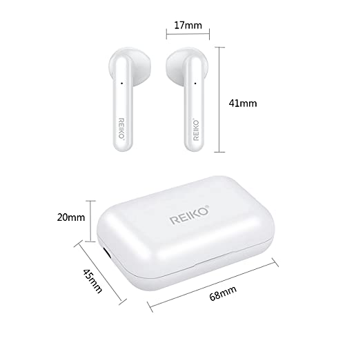 TWS Wireless Bluetooth 5.0 Earbuds with Charging Case for Samsung Galaxy A12, in-Ear Earphones Headset with Mic and Touch Control - White