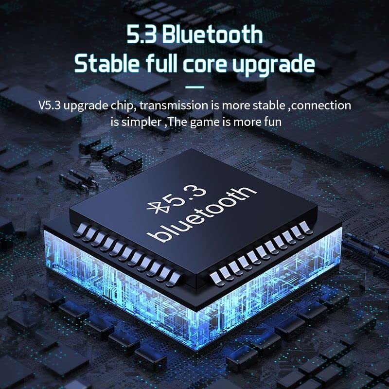 Wireless Gaming Earbuds with Blue Breathing Lights, 65ms Ultra-Low Latency Bluetooth Earbuds, Bluetooth 5.3 chip Dual Modes(Game/Music), HiFi Bass Surround Stereo Sound, 35Hours Playtime(White)