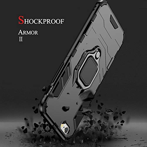 for Huawei Y7 2019 Case,Hybrid Heavy Duty Shockproof Armor Dual Layer Protection Defender Back Case Cover for Huawei Y7 2019 Tempered Glass Screen Protector (Black) (Black)