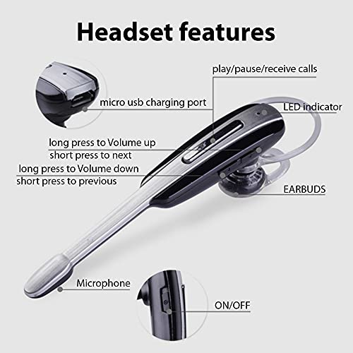 VOLT+ TEK STYZ Headset Compatible with Realme 10 Pro+ in Ear Wireless Bluetooth Noise Canceling Earpiece (Black/Silver)