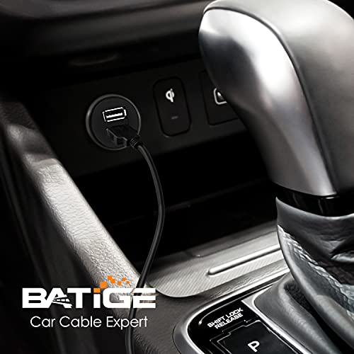 BATIGE Dual USB Female Car Mount Flush Cable 2 Ports for Extension and Data Transmission Can Charge and Transfer Data at The Same Time Car Waterproof USB Cable 3ft