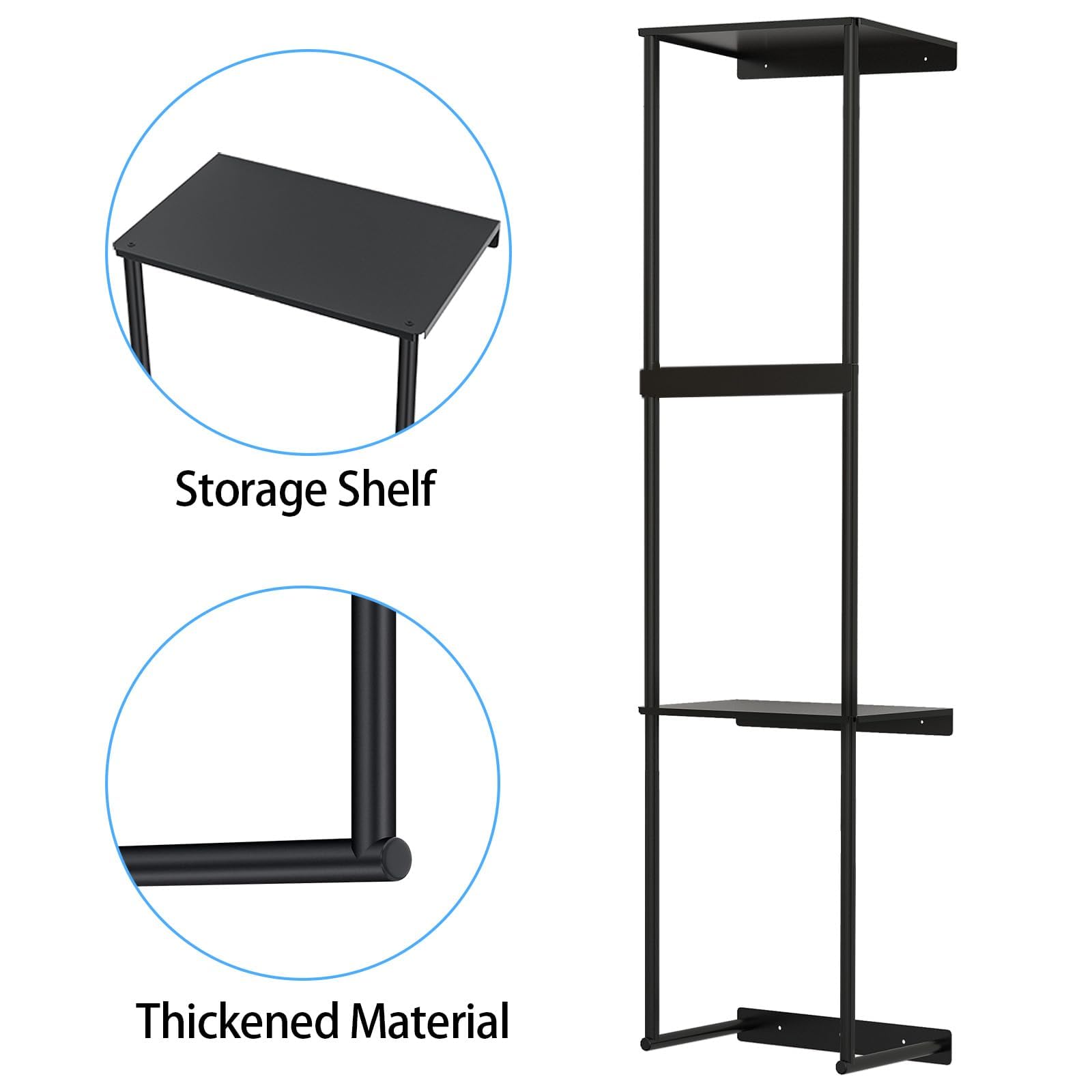Camping Chair Wall Storage for Garage, Metal Camping Chair Storage Rack Wall Holder, Double Layer Wall Mount, Stainless Steel, Beach Chair Rack, Umbrella Holder, Organizer, Black