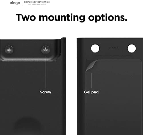 elago Universal Remote Holder Mount Compatible with Apple TV Remote and All Other Remote Controls - Reusable Gel Pad or Screw Mounting Options, Available Wired Charging [ Medium ] [Black]