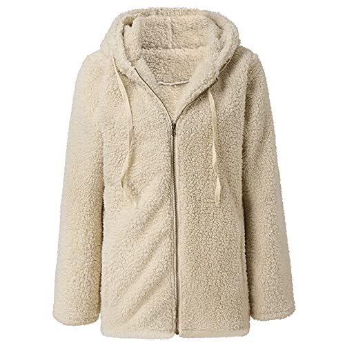 JDHUFEI Skin Care Coats Womens Cardigan Casual Fuzzy Fleece Jackets Casual Long Sleeve Pullover Tops Loose Full Zip Winter Coats Outerwear