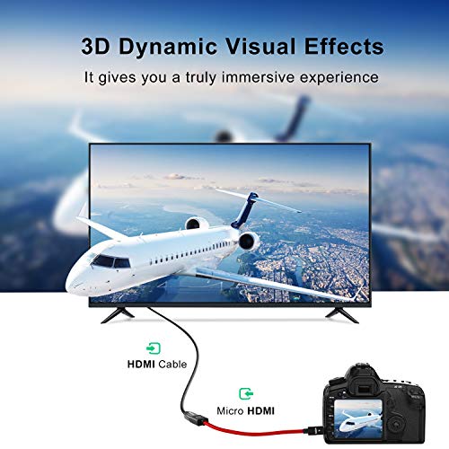 ANNNWZZD Micro HDMI to HDMI Adapter, HDMI Female to Micro Male Cable Support 1080P 3D 4K for Go pro Hero and Other Action Camera