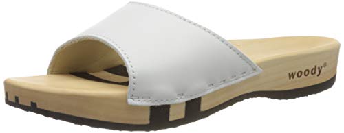 Woody Women's Heidi Mules, White Weiss 005, 10