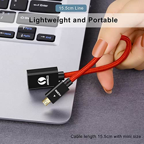ANNNWZZD Micro HDMI to HDMI Adapter, HDMI Female to Micro Male Cable Support 1080P 3D 4K for Go pro Hero and Other Action Camera