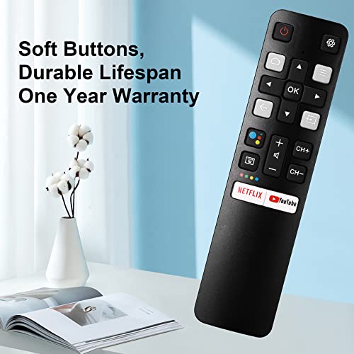 Anloti RC802V Voice Remote Control Rplacement Compatible with All TCL Android 4K UHD Smart TV