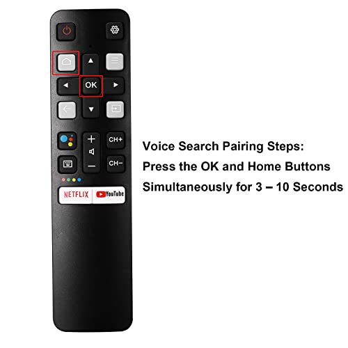 Anloti RC802V Voice Remote Control Rplacement Compatible with All TCL Android 4K UHD Smart TV