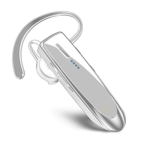TEK STYZ Headset Compatible with Vivo Y16 in Ear Bluetooth 5.0 Wireless Earpiece, IPX3 Waterproof, Dual Microphones, Noise Reduction (White/Silver)