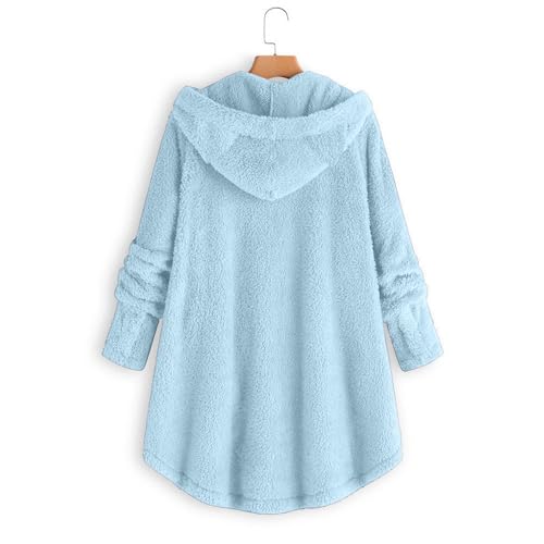 JDHUFEI Womens Hoodies Casual Winter Sweaters Loose Fit Oversized Sweatshirts Cute Cat Ear Hooded Pullover Fall Plush Coat