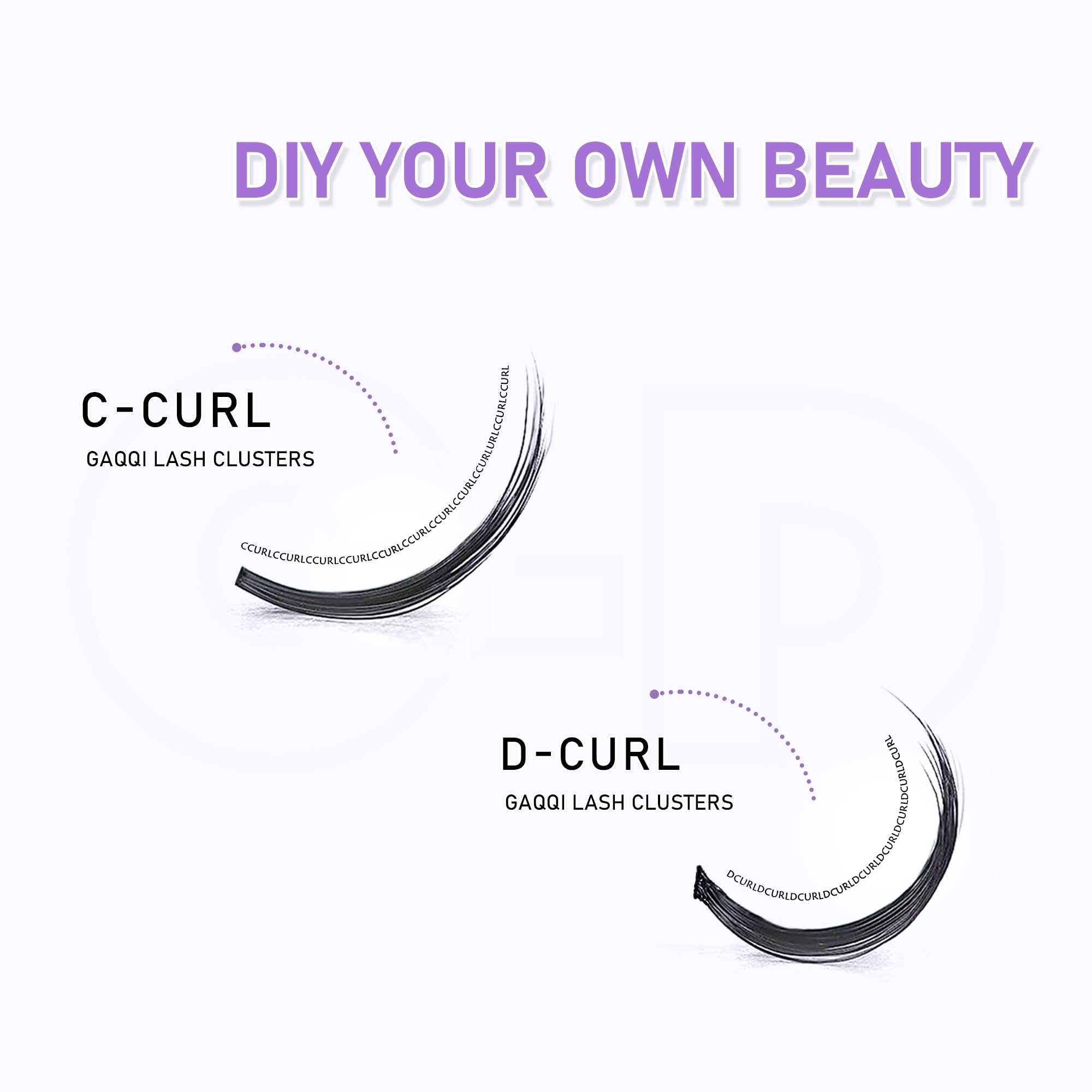 GAQQI Lash Clusters, Individual Lashes C Curl, DIY Lash Extension 10-16mm Mixed Length False Eyelash Clusters 120PCS, Natural & Wispy Lash Wisps (C Curl,10-16mm)