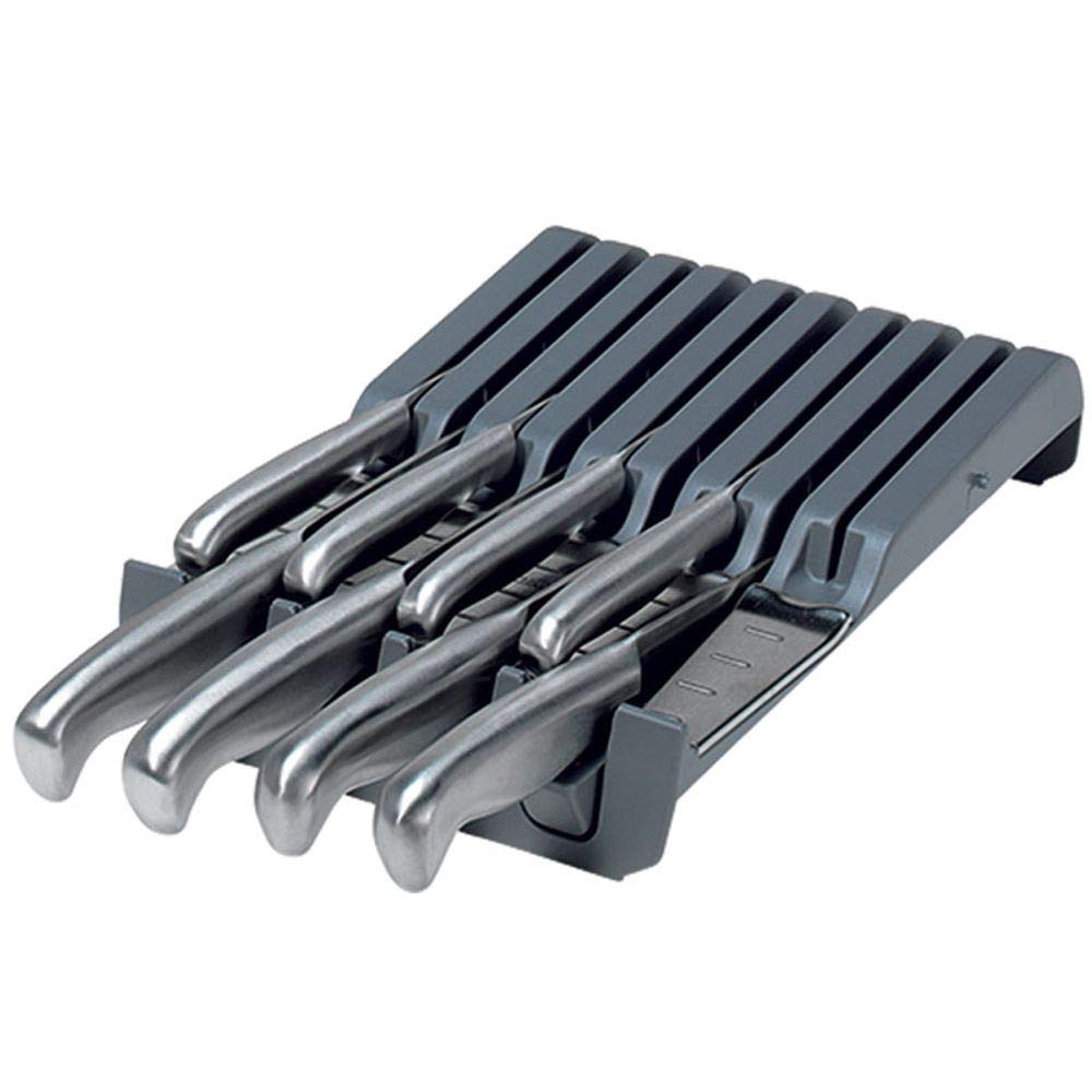 Blum Orga Line Knife Holder 177, 5 mm x 260 mm – KS Dusty Grey/Stainless Steel, Pack of 1, 6484600