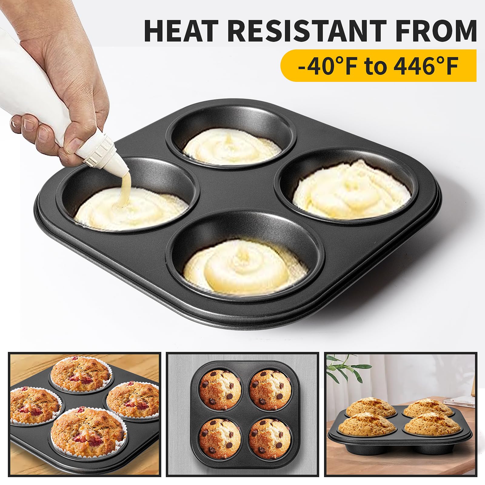 Yomvzake Air Fryer Muffin Pan, 2 Pack Cupcake Molds for Air Fryer Toaster Oven, Nonstick Cupcake Baking Pan for Counter Top Oven Small Oven