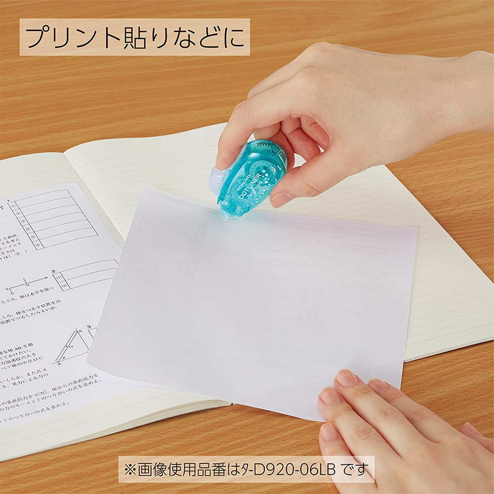 KOKUYO Tape Glue Dotliner, Double Sided Tape Roller for Crafts, Glue Tape Runner, 6mm Wide Adhesive Tape for Scrapbooking, 26 feet, 3 Pieces (Blue/Red/Green), Japan Import