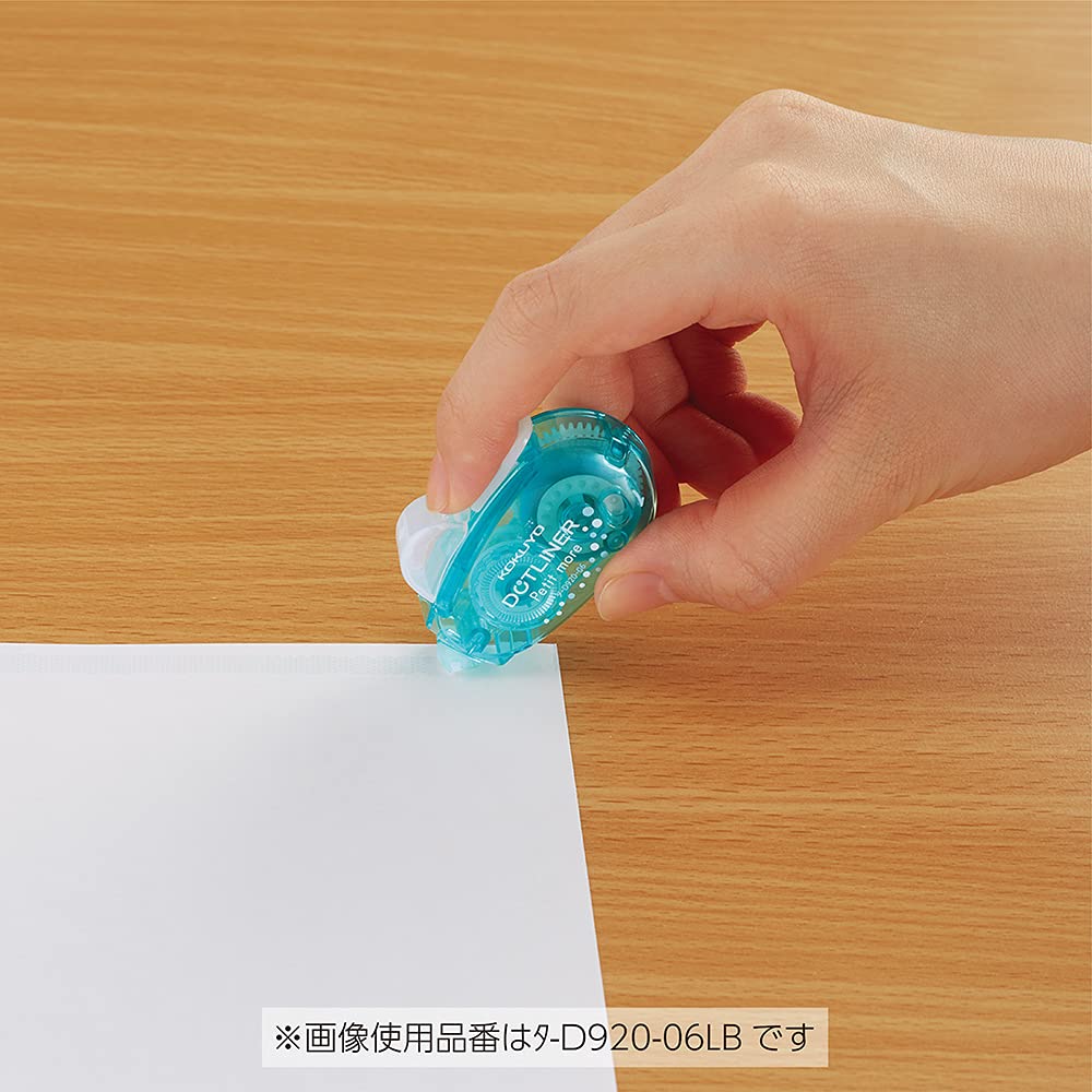 KOKUYO Tape Glue Dotliner, Double Sided Tape Roller for Crafts, Glue Tape Runner, 6mm Wide Adhesive Tape for Scrapbooking, 26 feet, 3 Pieces (Blue/Red/Green), Japan Import