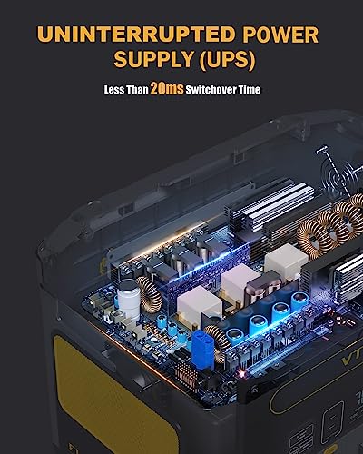 VTOMAN FlashSpeed 1500 Power Station 1548Wh Solar Generator 1500W(3000W Peak) Backup LFP Battery Expandable To 3096Wh Recharge 0-100% Within 1 Hour For Electric Backup Blackout Emergency