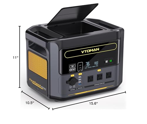 VTOMAN FlashSpeed 1500 Power Station 1548Wh Solar Generator 1500W(3000W Peak) Backup LFP Battery Expandable To 3096Wh Recharge 0-100% Within 1 Hour For Electric Backup Blackout Emergency