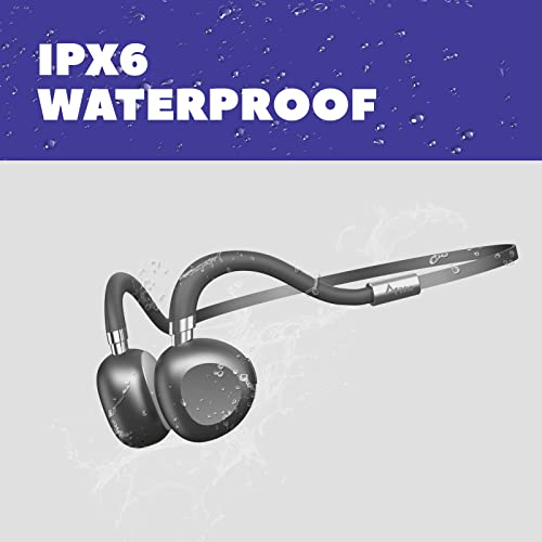 Ikko Breezy ITG01 Wireless Bone Conduction Headphones, Open Ear Sports Bluetooth 5.3 Earphones Built-in Mic,IPX6 Waterproof Headset for Workouts,Cycling,Running, Walking,White