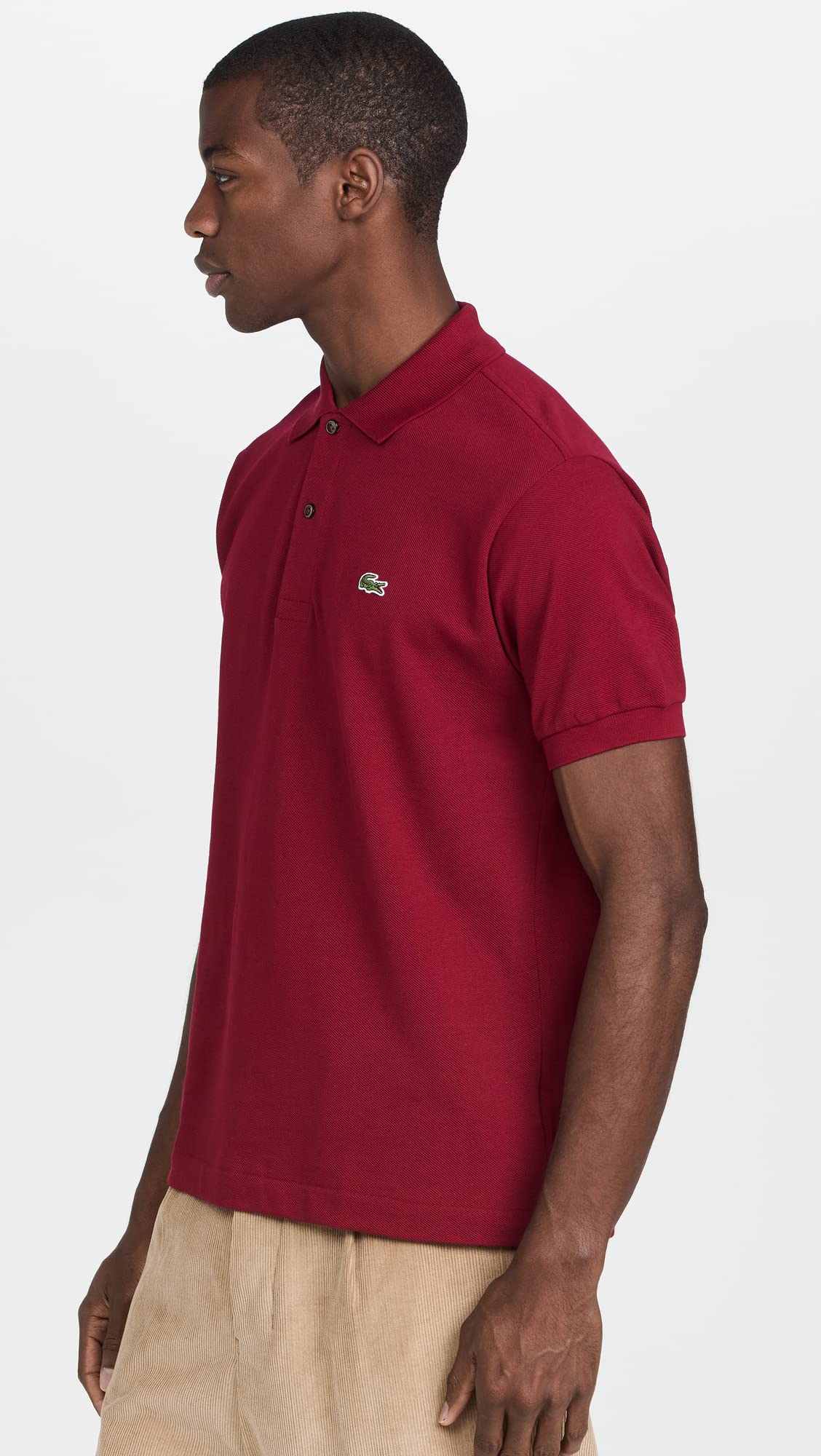 Lacoste Mens Short Sleeve Classic Chine L.12.12 Polo Shirt, Bordeaux Red, 4X-Large
