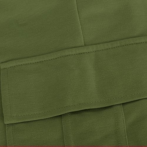 JDHUFEI Womens Cargo Pants Casual Elastic High Waisted Pants Baggy Loose Fit Trousers Pant Comfy Stretch Workout with Pocket