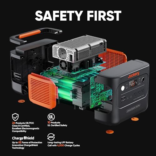 Jackery Explorer 700 Plus Portable Power Station + SolarSaga 100W Solar Panel, 681Wh 1000W (2000W Peak) Solar Generator Lithium LiFePO4 Battery Backup with BMS Protections for Outdoors, Camping