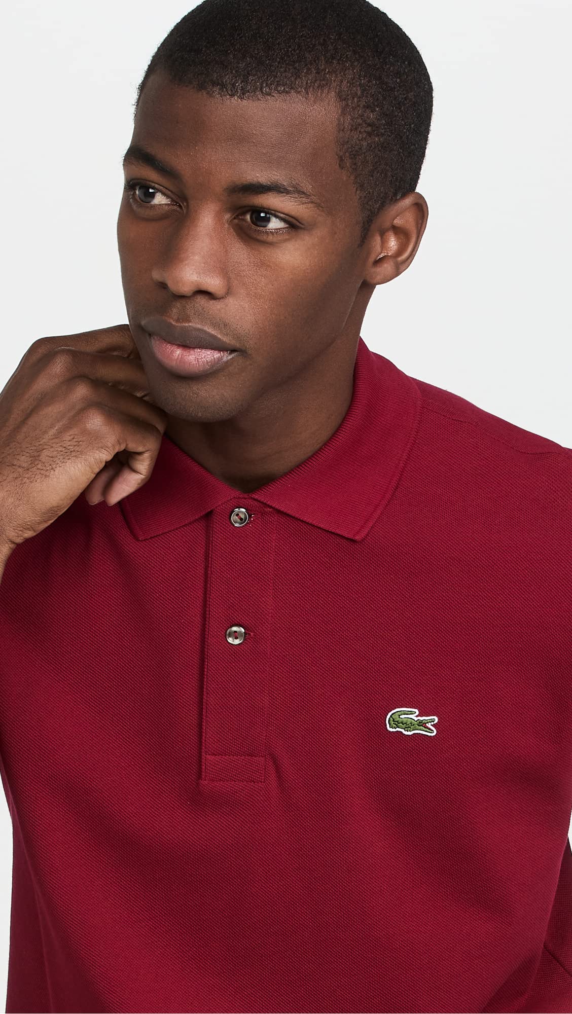 Lacoste Mens Short Sleeve Classic Chine L.12.12 Polo Shirt, Bordeaux Red, 4X-Large