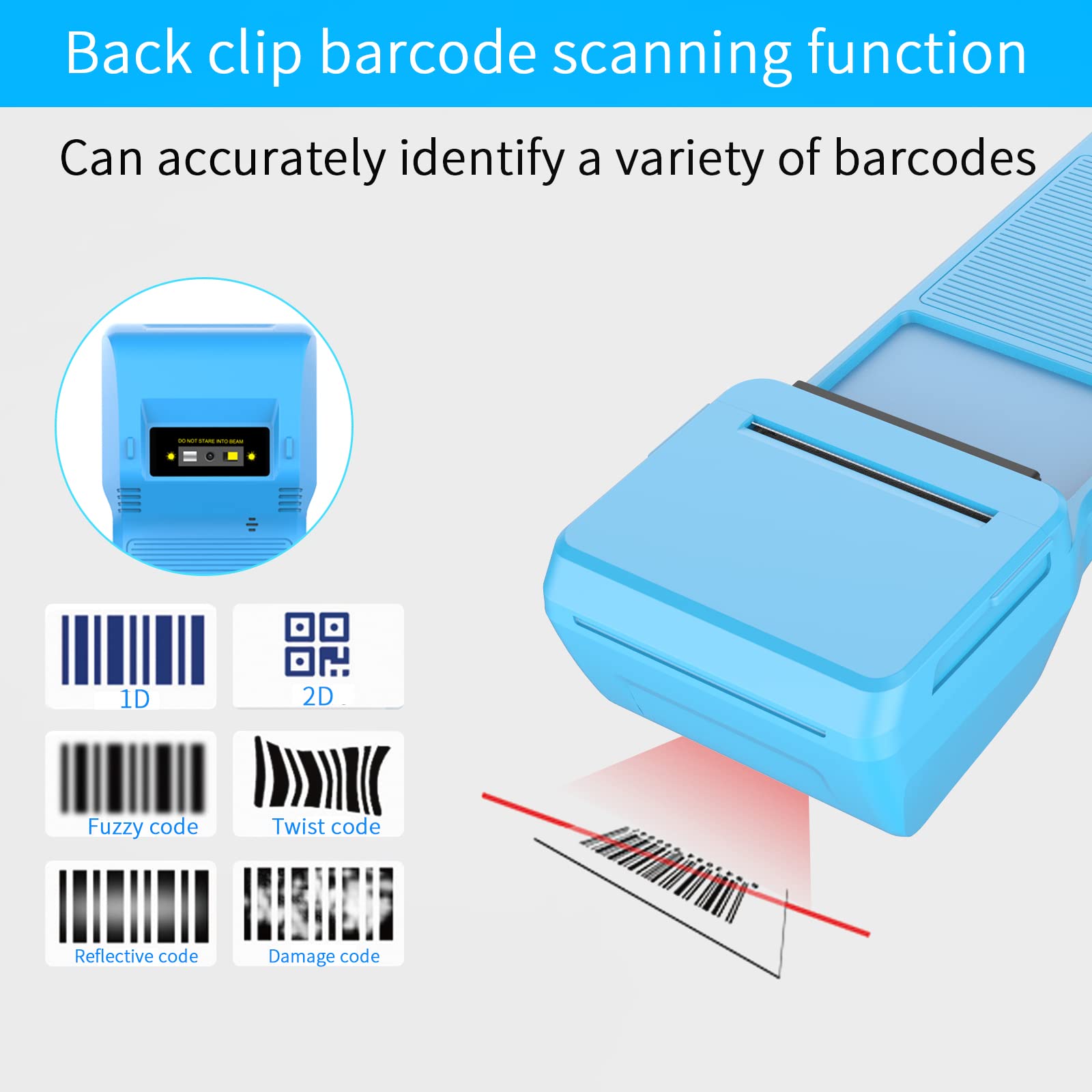 symcode POS Receipt Printer 58mm Thermal Receipt Printer Bluetooth Handheld POS Machine Receipt Printer,Mobile POS Portable Back Clip Receipt Printer for Sales Retail Print