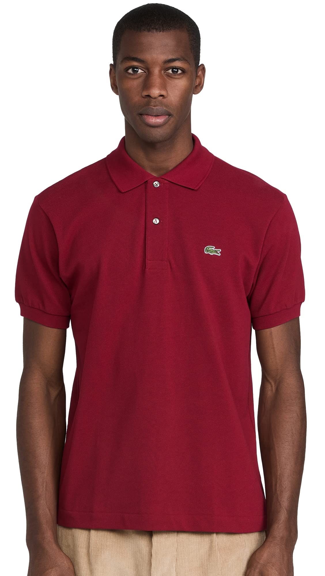 Lacoste Mens Short Sleeve Classic Chine L.12.12 Polo Shirt, Bordeaux Red, 4X-Large
