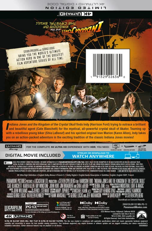 Indiana Jones and the Crystal Skull Limited Edition Steelbook
