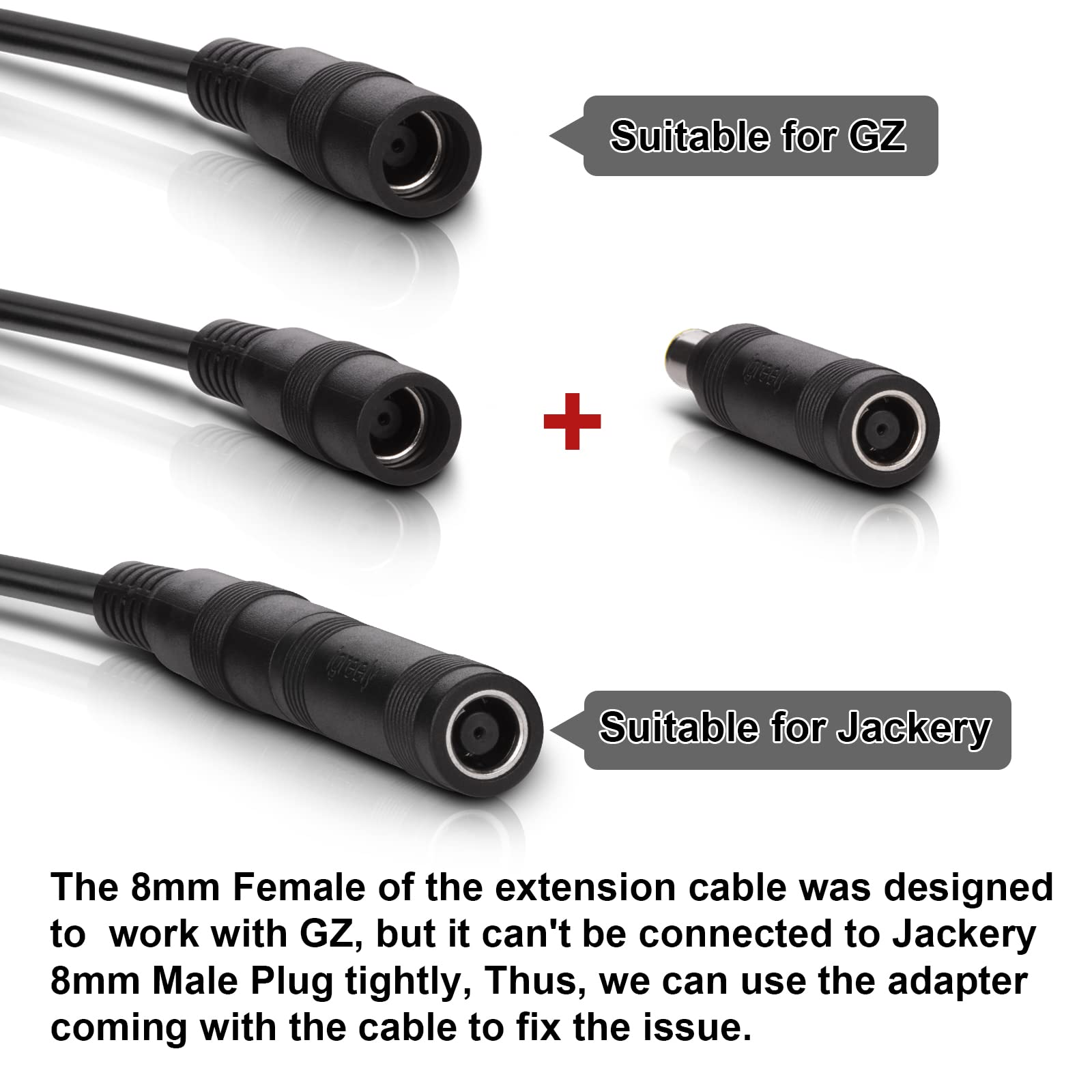 iGreely 8mm Extension Cable 20Ft 6M DC 8mm Cord Compatible with Jackery Goal Zero for Solar Generator Portable Power Station and Solar Panel 14AWG