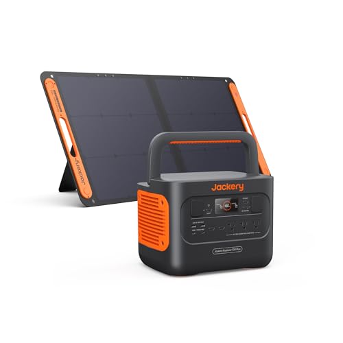 Jackery Explorer 700 Plus Portable Power Station + SolarSaga 100W Solar Panel, 681Wh 1000W (2000W Peak) Solar Generator Lithium LiFePO4 Battery Backup with BMS Protections for Outdoors, Camping