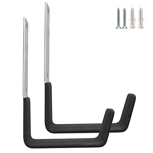 GeeWatom Heavy Duty Steel Utility Hooks, 4 Pack, Wall Mount, 50lbs Weight Capacity, Rust Resistant, Adjustable Easy Install, for Garage, Shed, Workshop Storage and Organization