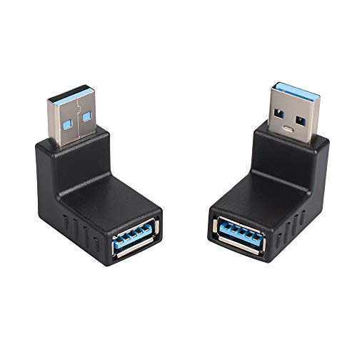 YuCool USB 3.0 Adapter and USB 3.0 Extension Cable, Left and Right Angle Extension Data Cable and Vertical Up and Down Angle Coupler Connector