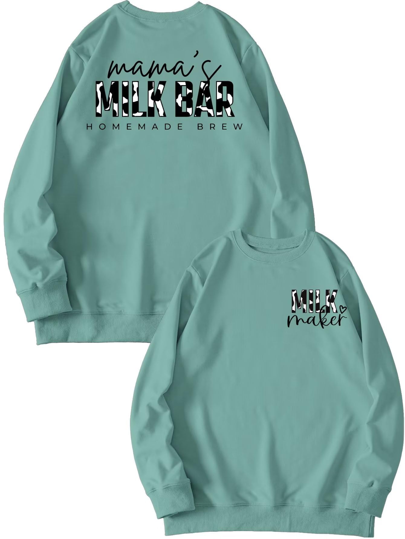 Lirnorsri Mama's Milk Bar Sweatshirts Women's Milk Maker Pullover Long Sleeve Mom's Top