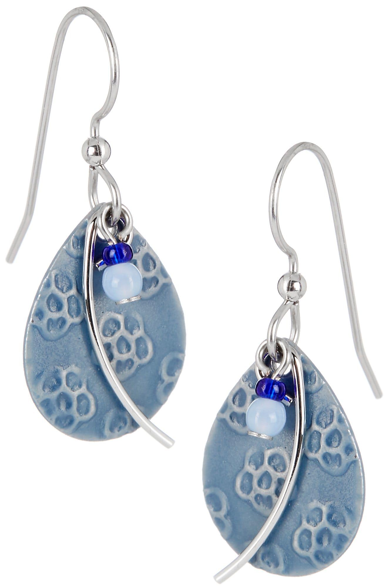 Silver Forest Blue Tear with Texture Flowers and Wisp NE-1912