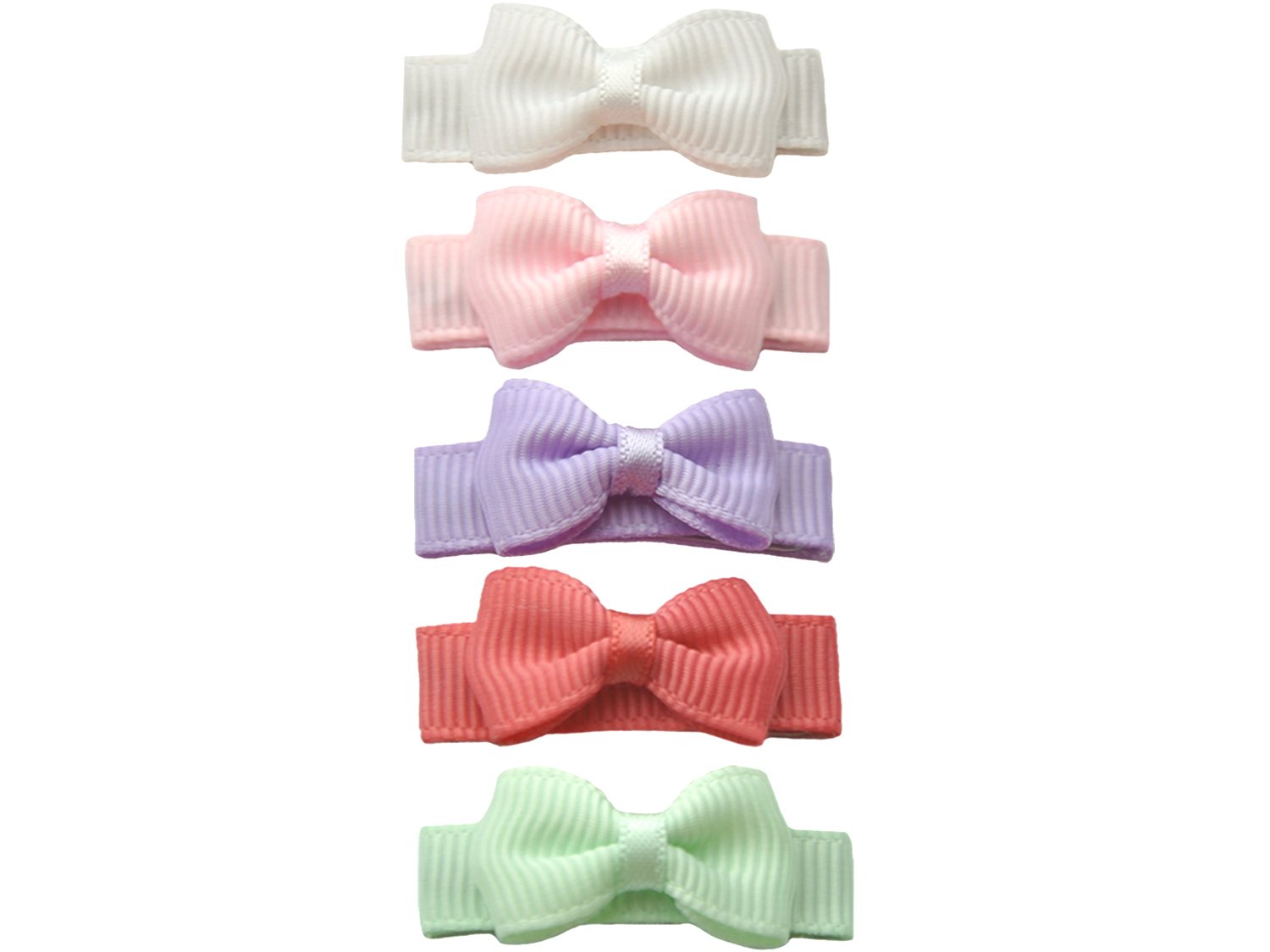 Baby Wisp 5 Tiny Tuxedo Hair Bows Baby Girls Toddlers - Macaroon Gift Set