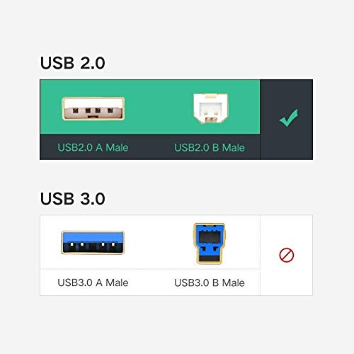 AlyKets USB 2.0 Printer Cable/Cord for Canon MX492 MX490 MX479 MX472 MP150 MP230 MP499 Printer, Brother, HP, Lexmark, Epson, Dell, Xerox, Samsung etc and Piano, DAC ( 6 Ft Long)