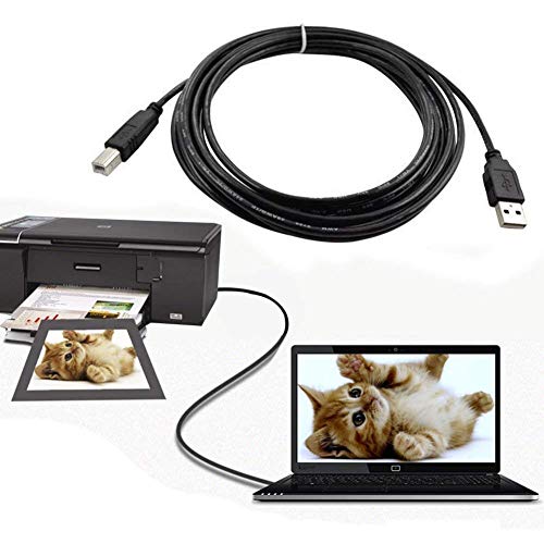 AlyKets USB 2.0 Printer Cable/Cord for Canon MX492 MX490 MX479 MX472 MP150 MP230 MP499 Printer, Brother, HP, Lexmark, Epson, Dell, Xerox, Samsung etc and Piano, DAC ( 6 Ft Long)