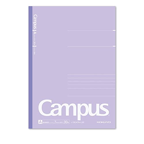 KOKUYO Composition Notebooks, 5 Pack Campus Semi-B5 Comp Book with Dot A 7mm Ruled, 30 Sheets, School Lined Notebook in Baked Colors, Journal Notebook for Women Work Study Note Taking (NO-3CATN-L35X5)
