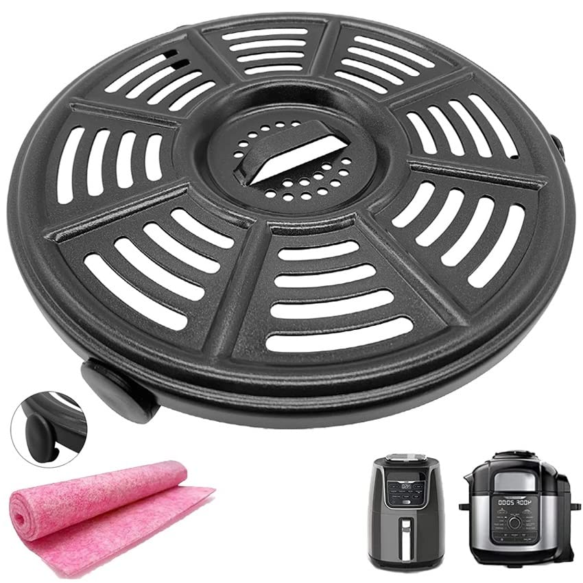 CyHiThai 8.2IN Air Fryer Crisper Tray for Ninja AF101 4QT AF161 AF150 XL 5.5QT Air Fryers, Premium Air Fryer Grate Grill Plate Insert Pan Crisping Tray Rack Grid for Ninja FD302 Foodi Pressure Cooker