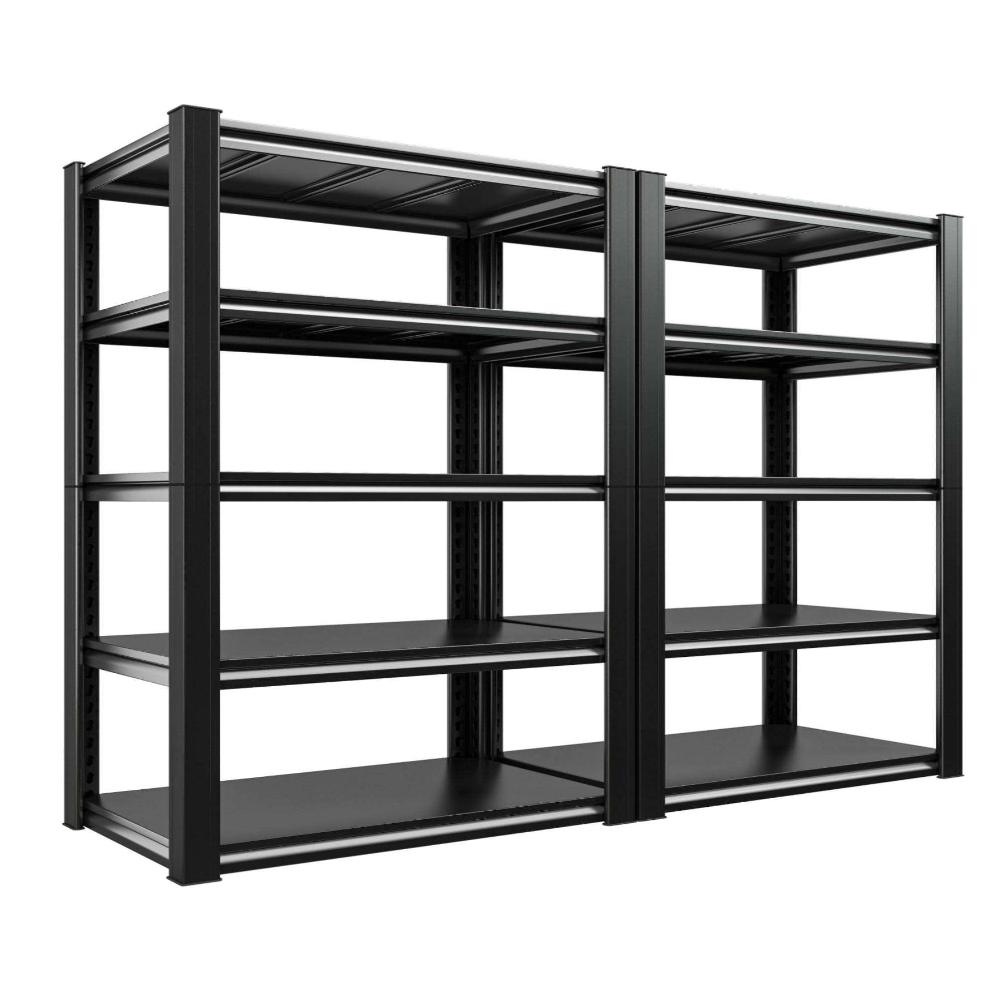 Raybee Storage Shelves Heavy Duty Garage Shelving, 2 Pack, Heavy Duty Shelving Loads 2050Lbs, Adjustable 5-Tier Metal Shelves for Storage, Garage Shelves Heavy Duty for Warehouse,Pantry,Kitchen